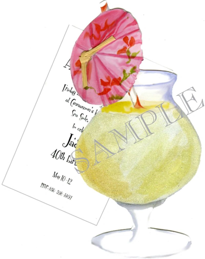 PINA COLADA W/RAFFIA & TAG W/GLITTER A8 – Stevie Streck Designs