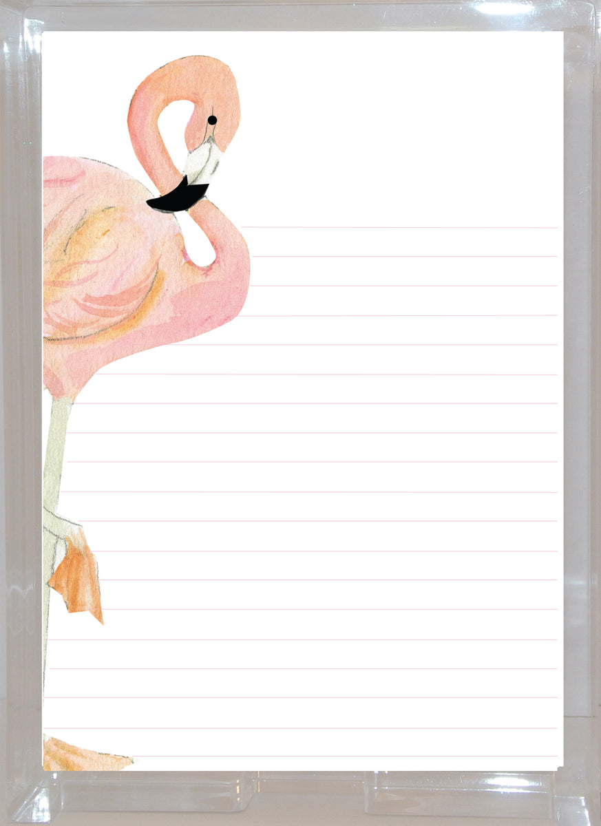 FLAMINGO LINED NOTE SHEETS 150 SHEETS W/O PEN W/ACRYLIC BOX – Stevie ...